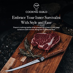 The Cooking Guild Professional Fillet Knife Fishing - 7" High Carbon Stainless Steel Boning Knife for Meat & Fish - Deboning Knife Filet Set incl. Leather Sheath for Butchering