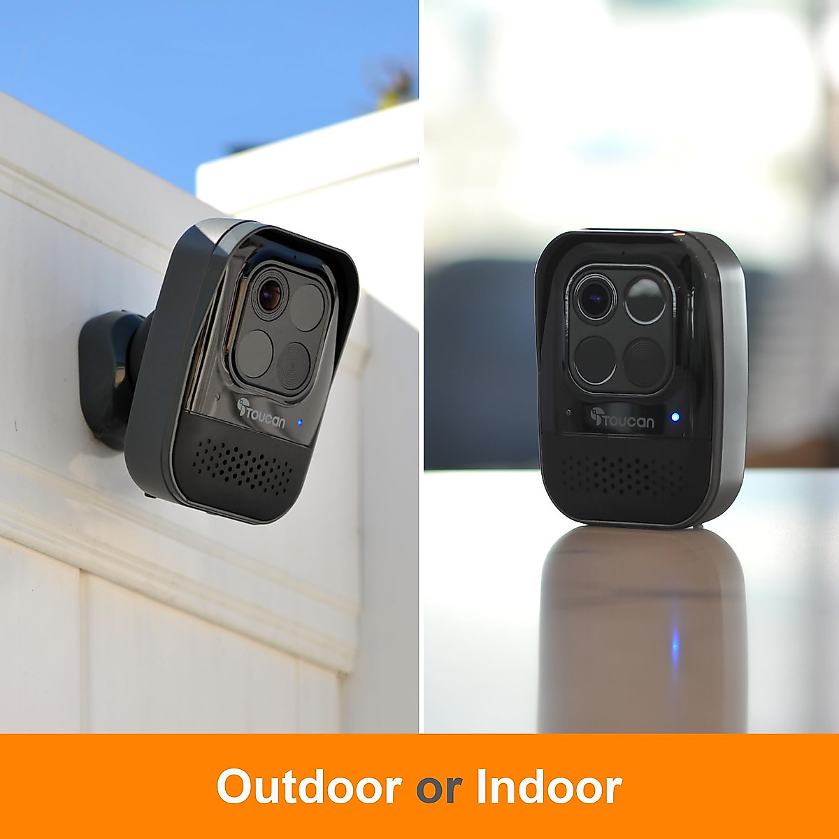 TOUCAN Wireless Video Doorbell with Chime and Wireless Pro Outdoor/Indoor Security Camera Bundle - Alexa & Google Enabled Bundle No Subscription Required