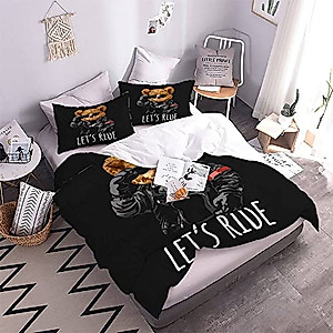 Quilt Cover Twin Size Cartoon Bear Doll 3D Bedding Sets Knight Style Duvet Cover Breathable Hypoallergenic Stain Wrinkle Resistant Microfiber with Zipper Closure,beding Set with 2 Pillowcase