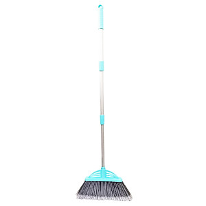 Xifando Mini Broom and Dustpan and Telescopic Rod Long Handle Broom, Camping Cleaning Tools, Light Blue
