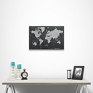 Conquest Maps World Map Poster Modern World Map Style Decor to Track Your Travels & Pin Your Adventures! Matte Poster Paper Detailed Graphics -Cities States & Countries - 2015 Data (24 x 16 Inches)