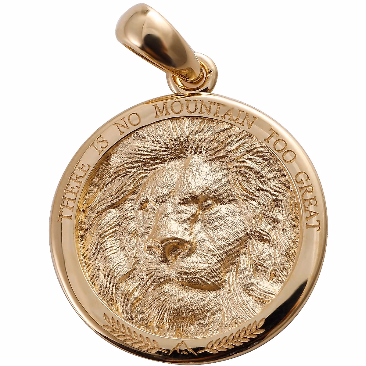 seidayee There Is No Mountain Too Great Necklace Lion King Head with 10K Real Solid Gold, Platinum Men and Women Pendant Original Design (10K Yellow Gold S)