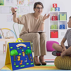 Foldable Felt Flannel Board Quiet Book for Kids Freestanding Felt Board for Toddlers Preschool as Kids Felt Stories Activities Play Kits, Travel Toys for Boys Girls (Freestanding Felt Board)