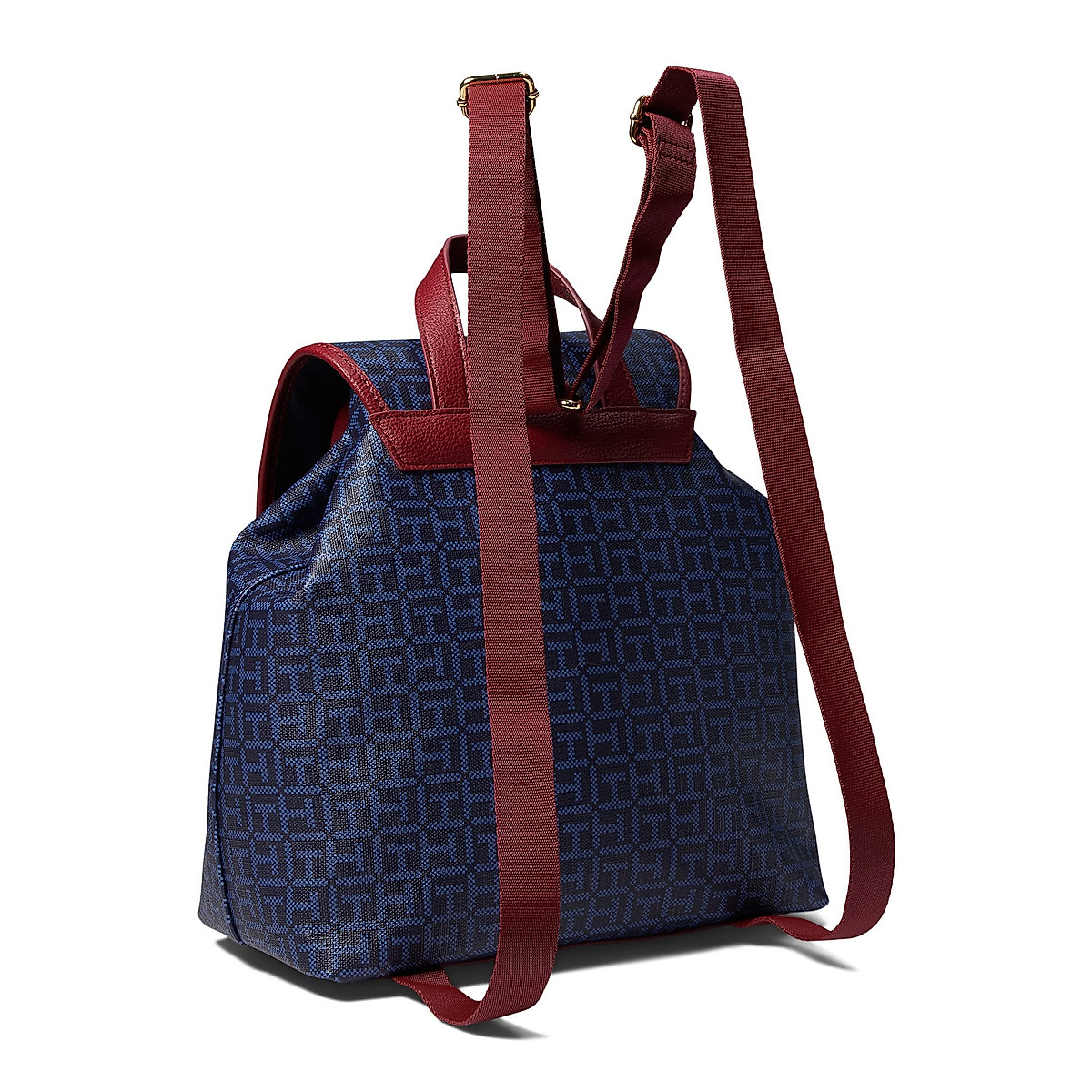 Tommy Hilfiger Kennedy II Flap Backpack w/Hangoff-Coated Square Monogram Tommy Navy/Charcoal Blue One Size