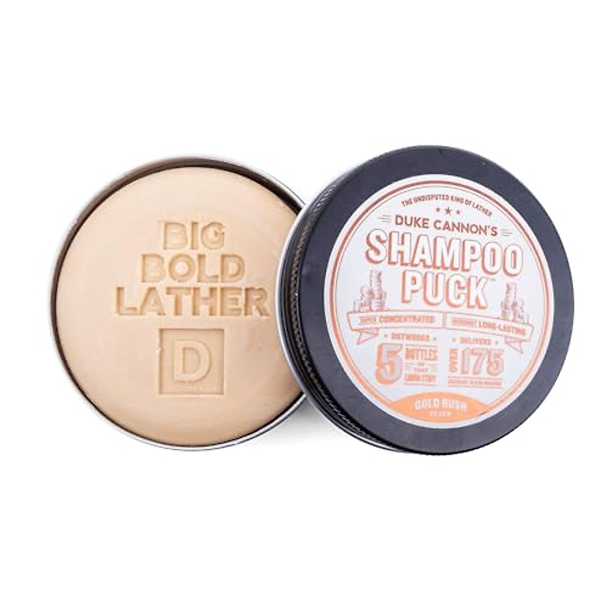Duke Cannon Supply Co. Men's Shampoo Puck, Gold Rush - Over 175 Washes, Sulfate-Free, 4.5 oz (Pack of 1)