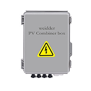 weideer 4 String PV Combiner Box and 20A Solar Charger Controller 12V/24V Adjustable LCD Display for Solar Panel System