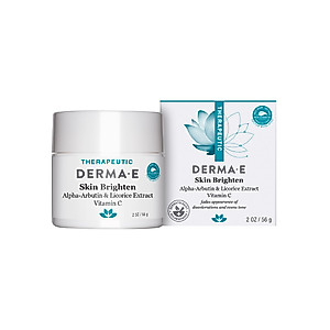 DERMA-E Skin Brightening Cream – Lightening Cream for Dark Skin Spots – Natural Face and Body Brightener for Age Spots, Hyperpigmentation and Uneven Skin Tone, 2 oz