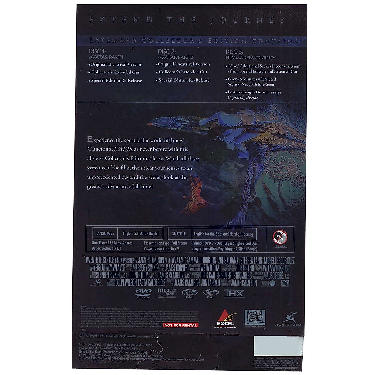 Avatar - 3-DVD Collector's Edition, Extended Collector's Edition