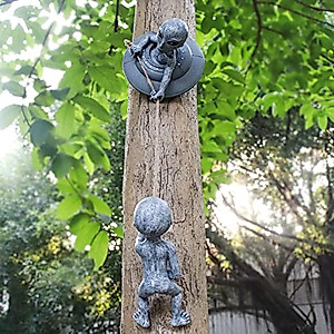 Carchistan Alien Brothers Tree Huggers Decorations Tree Sculptures - Aliens Climbing Rope for Garden Outdoor Whimsical Tree Statues - 2pcs Dreamy Garden Yard Art Decoration Ornaments