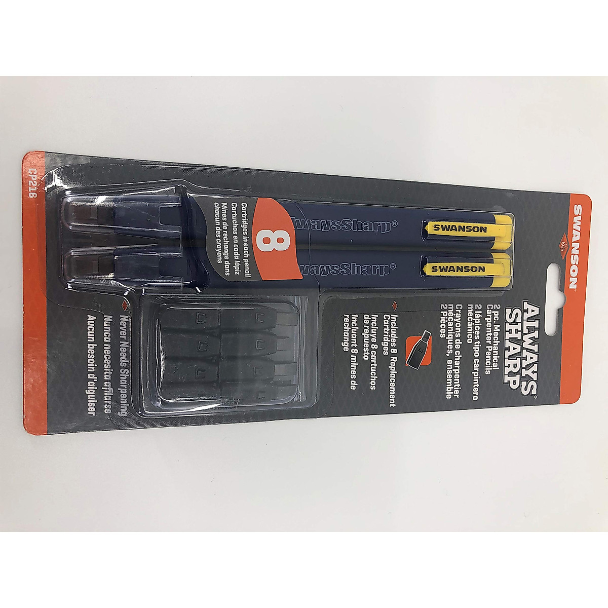 SWANSON Tool Co, Inc SW1201K Value Pack 7 inch Speed Square and Big 12 Speed Square & Swanson Tool Co CP216 AlwaysSharp Refillable Mechanical Carpenter Pencil