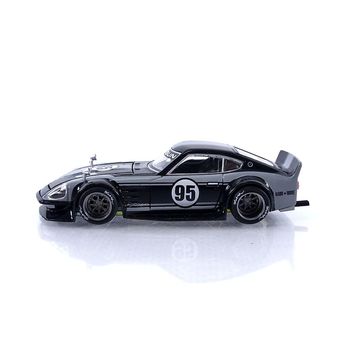 True Scale Miniatures Model Car Compatible with 1:64 Nissan Fairlady Z Kaido GT 95 Drifter V1 Black Grey Limited Edition 1/64 Diecast Model Car Kaido House KHMG079