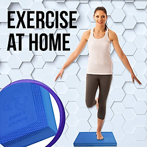 XL Foam Balance Pad | FREE Stretching Strap & BONUS eBook | Extra Large Balance Pads for Physical Therapy Rehab & Ankle Recovery, Lower Back/Knee Pain | X Large Wobble Board Cushion for Strength
