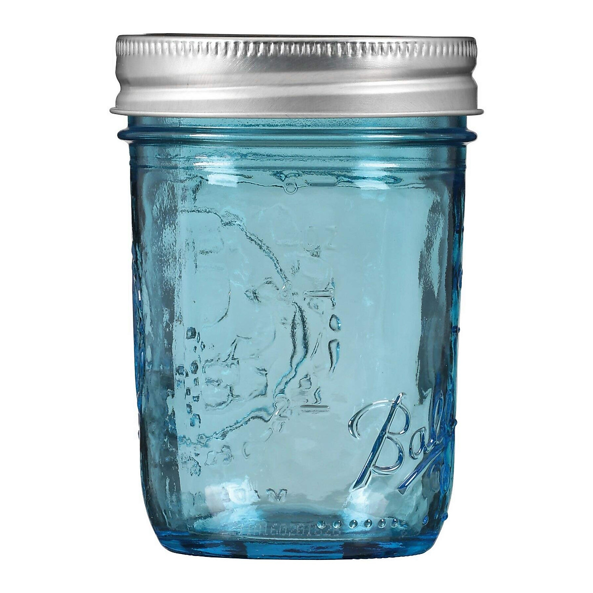 Ball Regular Mouth Elite Collection Half Pint Mason Jars with Lids and Bands, 8-Ounces, Blue (4-Pack)