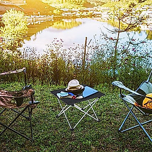 Portable Camping Table Small,Camping Tables,Ultralight Aluminum Folding Beach Table with Carrying Bag for Outdoor Cooking, Picnic, Camp, Boat, Travel-15.6" x 13.6"