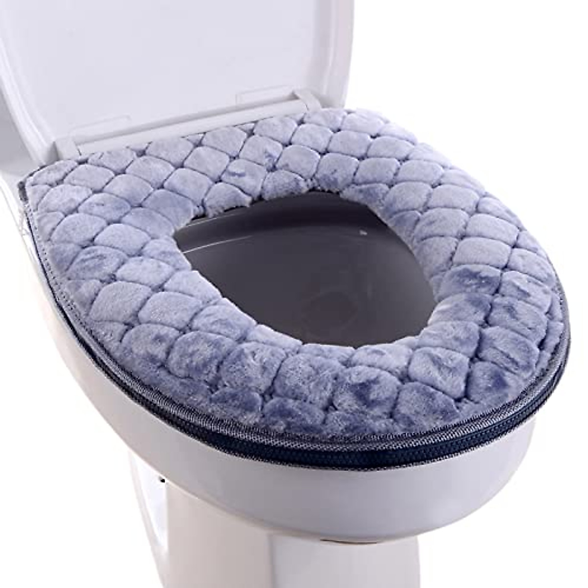 Toilet Seat Cover Pad Soft Toilet Seat Cushion Toilet Seat Warmer Washable Toilet Seat Cover Mat With Zipper Closure Toilet Seat Mat U Shaped Toilet Seat Covers For Bathroom Toilet Seat Cover Pad With