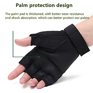 NICEGURDEN Men's Fingerless Breathable Workout Gloves Tactical Combat Shooting Motorcycle Weight Lifting Gloves (M)