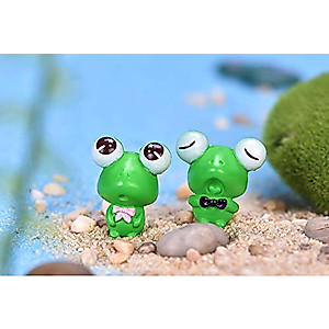 24 Pcs Resin Mini Frogs Cute Frog Miniature Figurines Animals Model Fairy Garden Miniature Moss Landscape DIY Terrarium Crafts Ornament Accessories for Home Décor (24 Pcs)