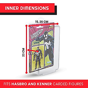 EVORETRO Action Figure Display Case for Kenner, Super7 Reaction Figures, 3.75 in Carded Toy Figures Such as Star Wars, Marvel Legends, Motu, GI Joe, Durable Plastic Retro Blister Protective Cases