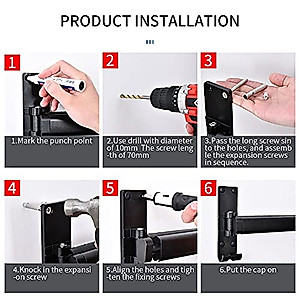 GANCHUN Wall Mounted Space-Saver Clothes Hanger, Clothes Drying Rack, Retractable Folded with Towel Bar,Strong Load-Bearing Easy Installation Design, Balcony, Mudroom, Laundry, Bedroom