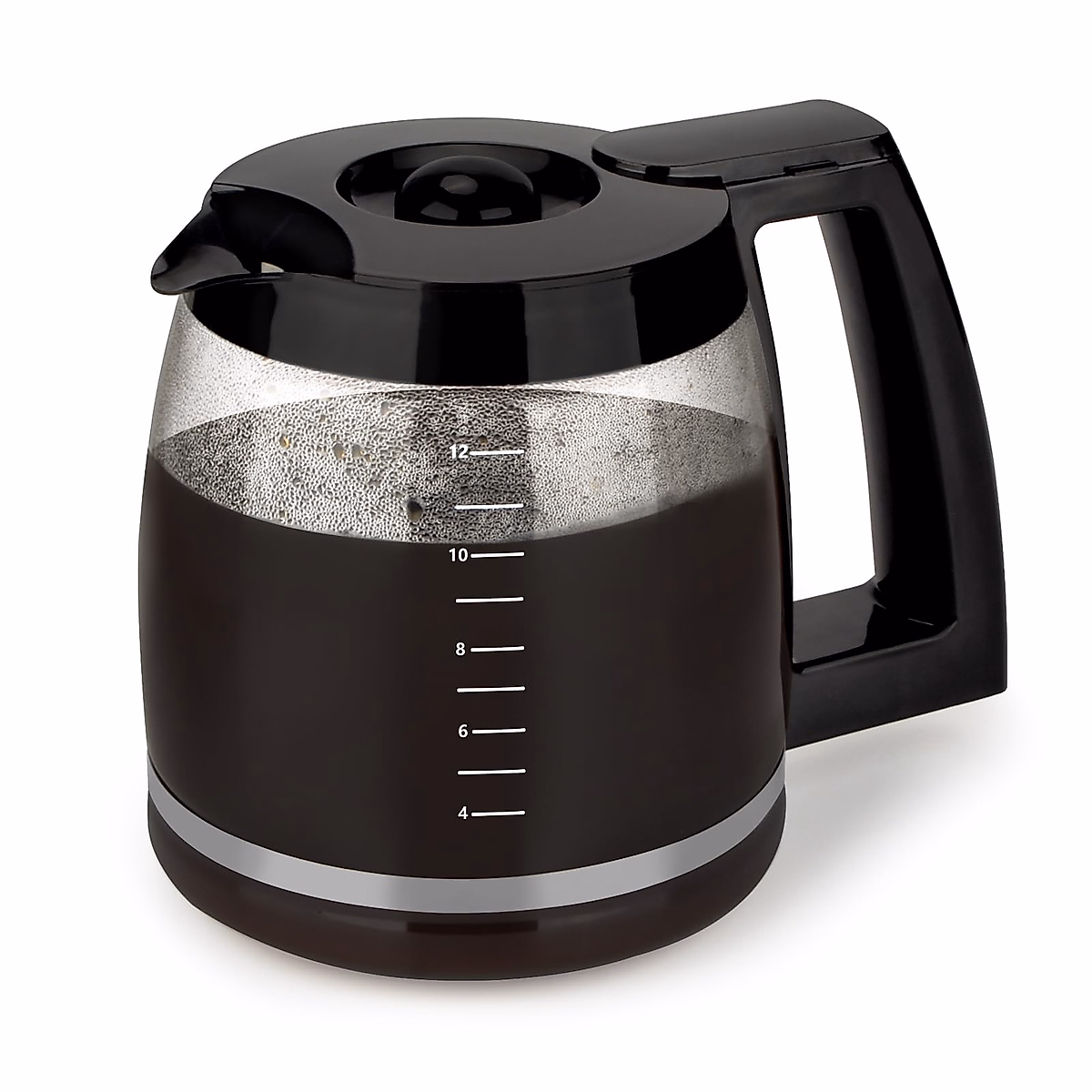 12-Cup Replacement Glass Carafe with Lids Compatible with Cuisinart Coffee Maker, CHW-12, CHW-12P1, DCC-1100BK, DCC-1200, DCC-1200P1, DCC-1200BKS, DCC-1200BMR, DCC-2650, DGB-550BK, DGB-625BC, SS-12