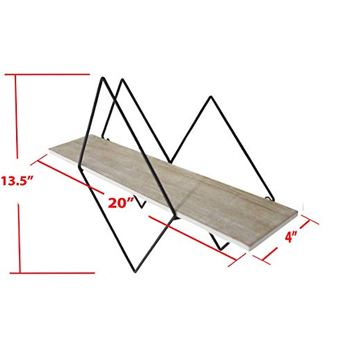 Admired By Nature Geometric Floating Wall Mounted, Wood Storage Shelf Handmade ABN5E126-NTRL