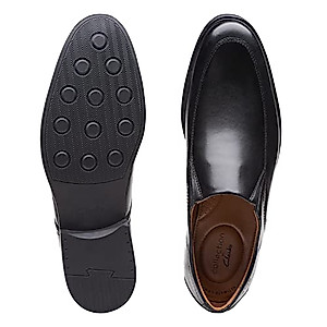 Clarks Men's Whiddon Plain Loafer, Black Leather, 9.5 Wide