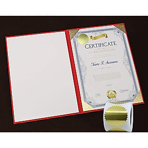 Hycodest 2" Certificate Paper Reward Stickers Embossing Labels 300 Stickers (Gold)