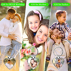 HYPERFOLD Double Side Custom Keychain with Picture Personalized Engraving Photo Text Customized Gifts for Men Boyfriend