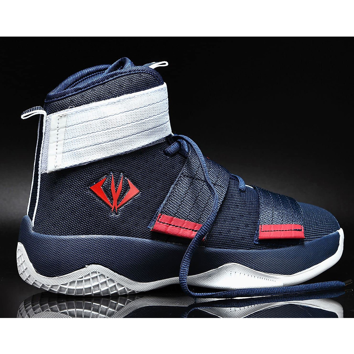 YAXE Women's Fashion High Top Sneakers Running Tennis Basketball Shoes Size 7/6 Blue Red