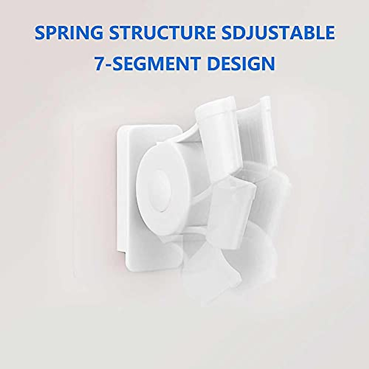 KnnRiim Shower Head Holder,Plastic Bathroom Strong Adhesive Showerhead Adapter,Wall Mount Adjustable Handheld Shower Head Holder Bracket,Waterproof,Relocatable Shower Wand Holder,White