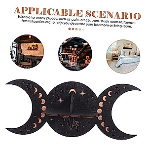 Garneck 5pcs Eid Mubarak Large Shelf Floating Shelf Jewelry Organizer Storage Moon Shelf Wall Wood Display Stand Shelve Bohemian Decor Decorative Crystal Rack Decorations Fine Wooden