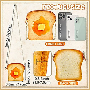 Butter Toast Shoulder Bag Cross Body Handbag Small Novelty Purse Food Purse Cute Pouch Wallet with Strap Messenger Bag