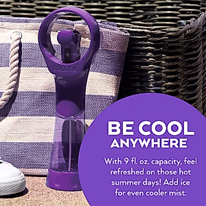 O2COOL Elite Battery Powered Handheld Water Misting Fans (Purple)