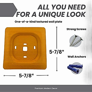 Elm Wood Square Wall Plate for Ecobee Smart Thermostat Enhanced and Premium Cover Trim Backplate