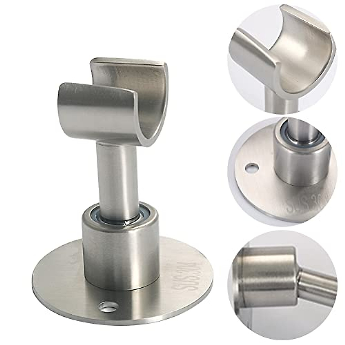 360° Adjustable 304 Stainless Stell Handheld Shower Head Holder Wall Mount, Bathroom Shower Head Bracket with Screw Set, Shower Spray Holder, Shower Wand Holder(Silver)