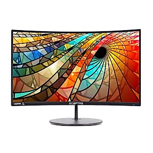 Sceptre 27" Curved 75Hz LED Monitor C278W-1920R Full HD 1080P HDMI DisplayPort VGA Speakers, Ultra Thin Metal Black, 1800R immersive curvature, 2018,Metallic Black