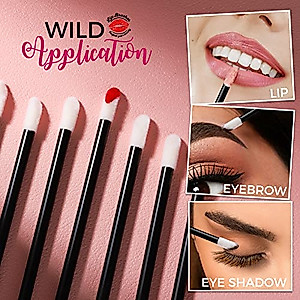 Teenitor 600 Pcs Disposable Lip wands Lip Applicators Disposable, Lipstick Testers Wands Lint Free Applicators for Makeup Lip Brushes Wands Makeup Beauty Tool Black