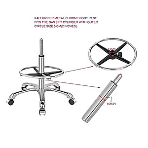 Kaleurrier Metal Chrome Foot Rest Foot Ring for Studio Drafting Chair Office Stool Salon Stool,16 inches Diameter
