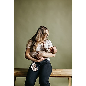 Copper Pearl Baby Gown - Knotted Newborn Sleepers for Baby Boy and Girl, Soft Stretchy Long Sleeve Infant Gowns with Bottom Tie and Hand Mittens, Perfect Hospital Coming Home Outfit (Fawn)