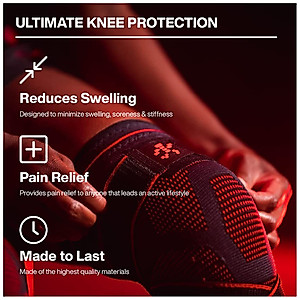UFlex Athletics Knee Compression Brace for Men and Women - Non Slip Sleeve with Straps for Pain Relief, Meniscus Tear, Sports Safety in Basketball, Tennis - Single Wrap, Small