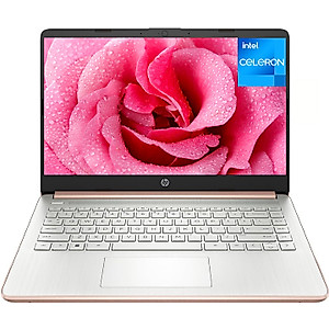 HP 14 Inch Laptop Computer, Ultra Thin and Light Laptop for College Students, Intel Celeron N4120, 16GB RAM, 320GB Storage (64GB eMMC+256GB MSD Card), Long Battery Life, 1-Year Office 365, Win11 S