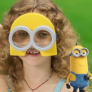 Sun-Staches Minions Official Kevin Goggles Mask | Costume Accessory |White Goggles Signature Yellow Minion Mask | One Size Fits Most