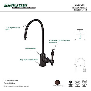 Kingston Brass Gourmetier KS7195NL Naples Single Handle Water Filtration Faucet, Oil Rubbed Bronze