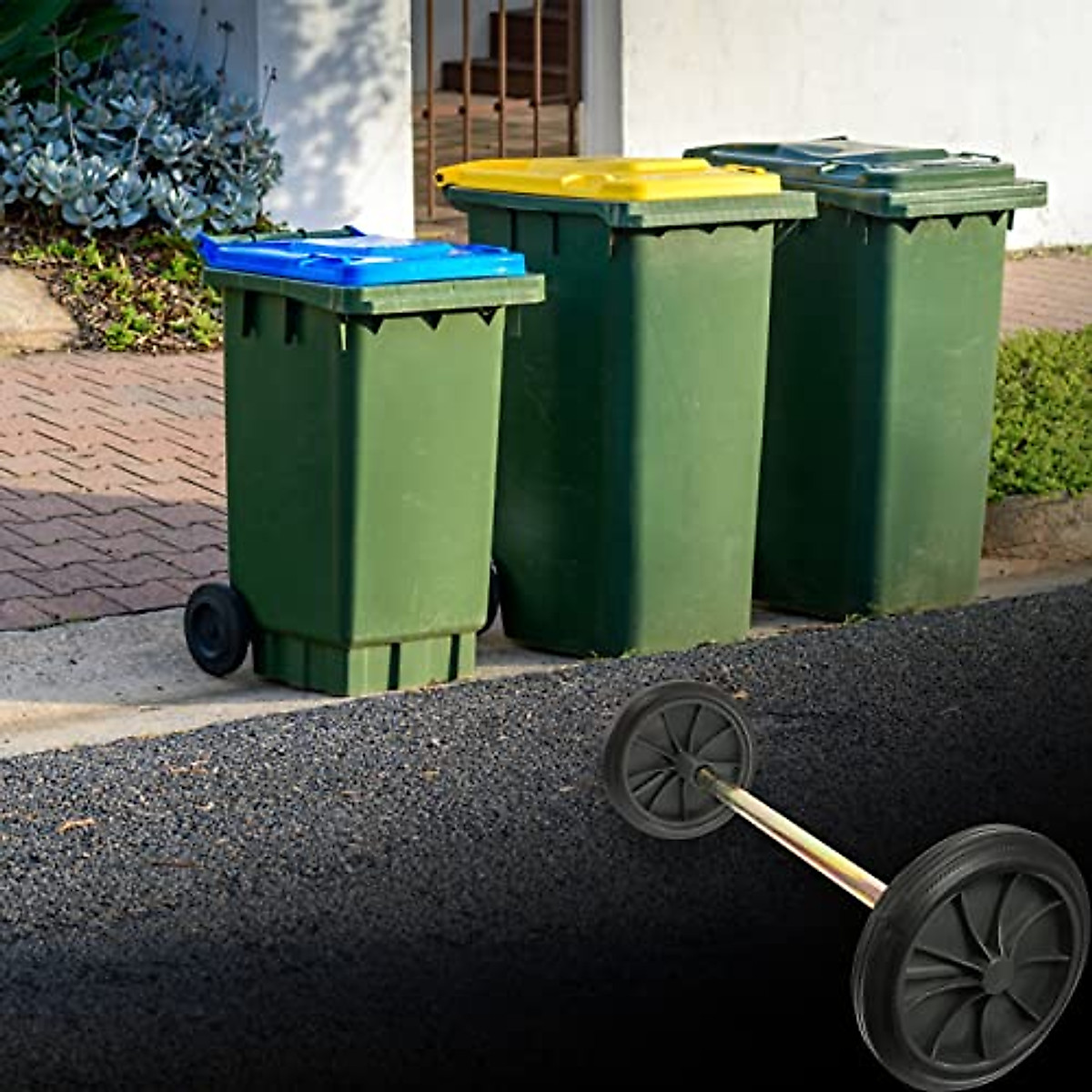 HANABASS Trash Can Replacement Wheel: Garbage Bin Wheel Wastebasket Pulley Wheel Replacement Parts Black
