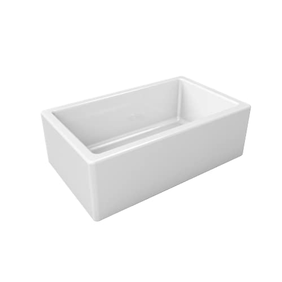 PIRALLA 30 inches Fireclay Farmhouse Kitchen Sink, White, FM03018001
