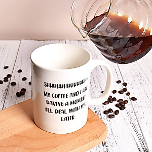 Bosmarlin Large Funny Mug Gift for Coffee Lover, Big Humor Cup Office Worker, 17.5 Oz, Dishwasher and Microwave Safe