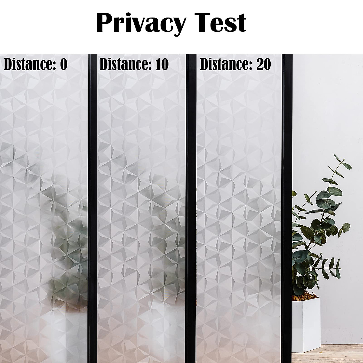 Niviy 3D No Glue Static Cling Window Films Privacy Cut Glass Window Sticker for Bathroom Office Kitchen Window Decor 17.7"x 78.7", Frosted