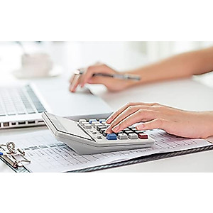 Calculator Extra Large Display Solar Big Buttons 12 Digits Desktop Calculator with Round-up, Memory Function (OS-200ML)