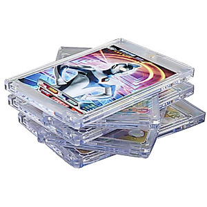 Magnetic Card Holder, FOME 5 Pack 35 PT Acrylic Trading Cards Sleeves Cards Protectors Baseball Card Holder for Game Cards SportsCards Standard Collection Storage Display