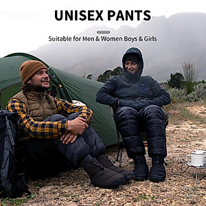 Naturehike DW Down Pants, Men's Women's Pants for Winter, 800FP Warm Windproof Puffy Pants, Hiking Pants for Men & Women